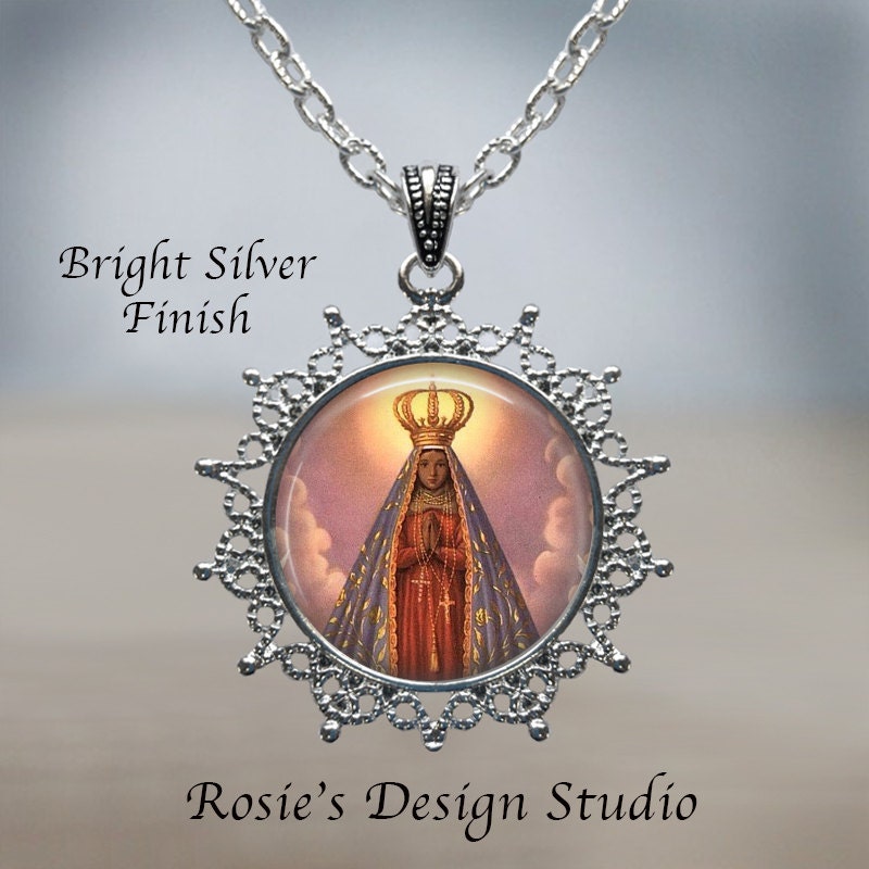 Blessed Virgin Mary Pendant Necklace Christian Catholic - Etsy