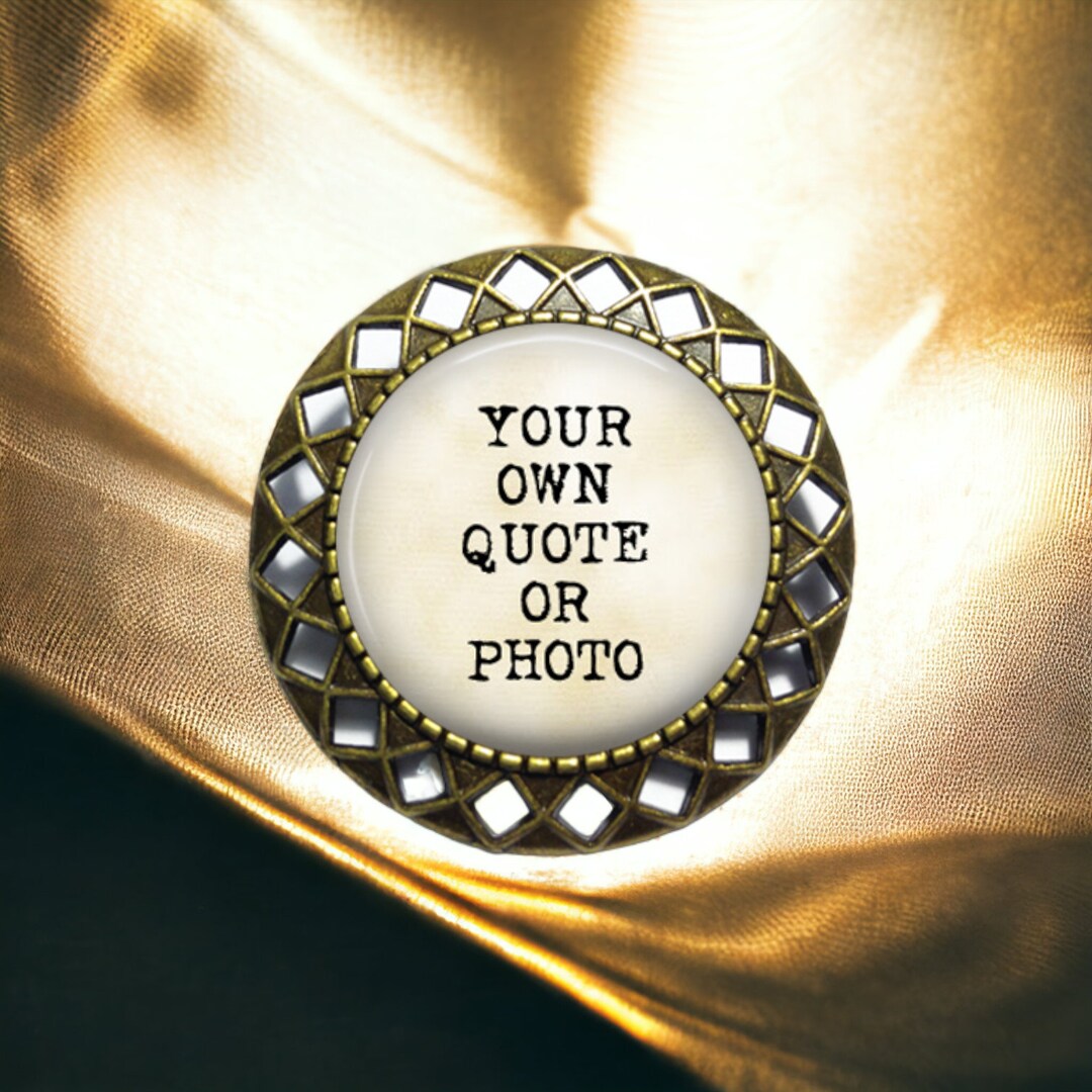 CUSTOM BROOCH Art Deco Style PERSONALIZED Brooch Pin With Your Own ...