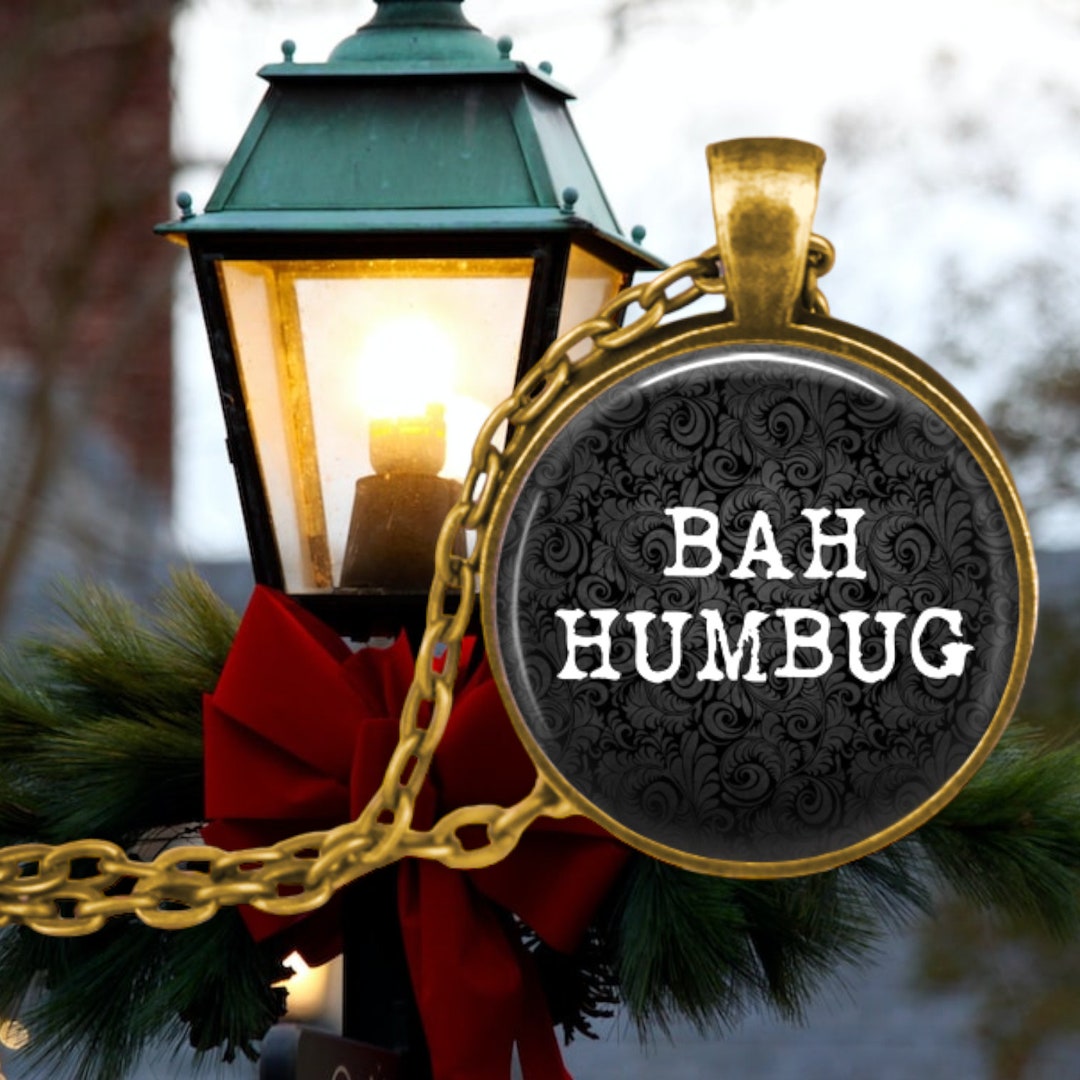 Bah Humbug Pendant Necklace: Funny Christmas Scrooge Quote Jewelry - Etsy