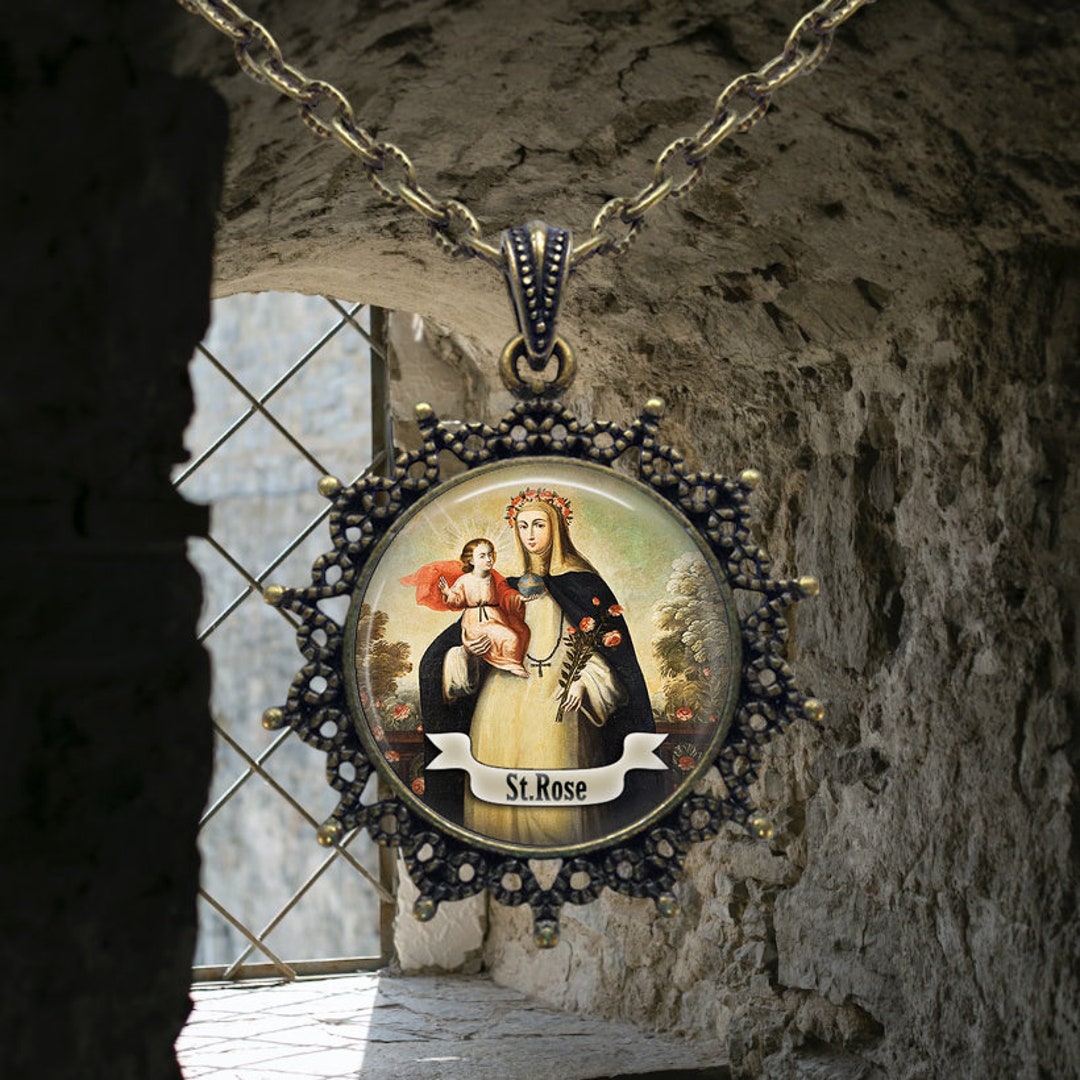 Saint Rose of Lima Pendant Necklace: Catholic Religious Jewelry - Etsy
