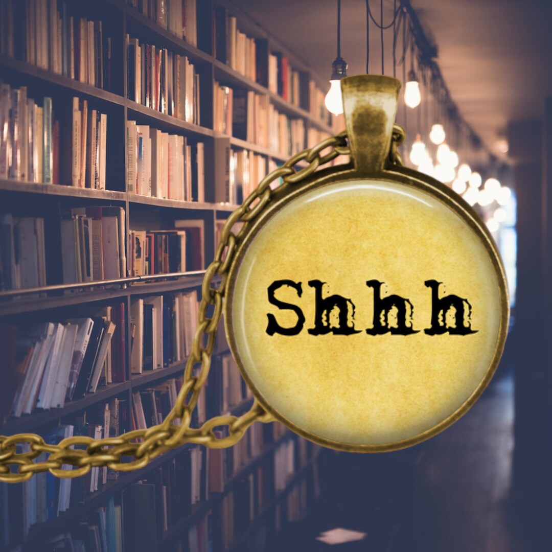 Shhh Pendant Necklace: Gift for Librarian or Teacher - Etsy