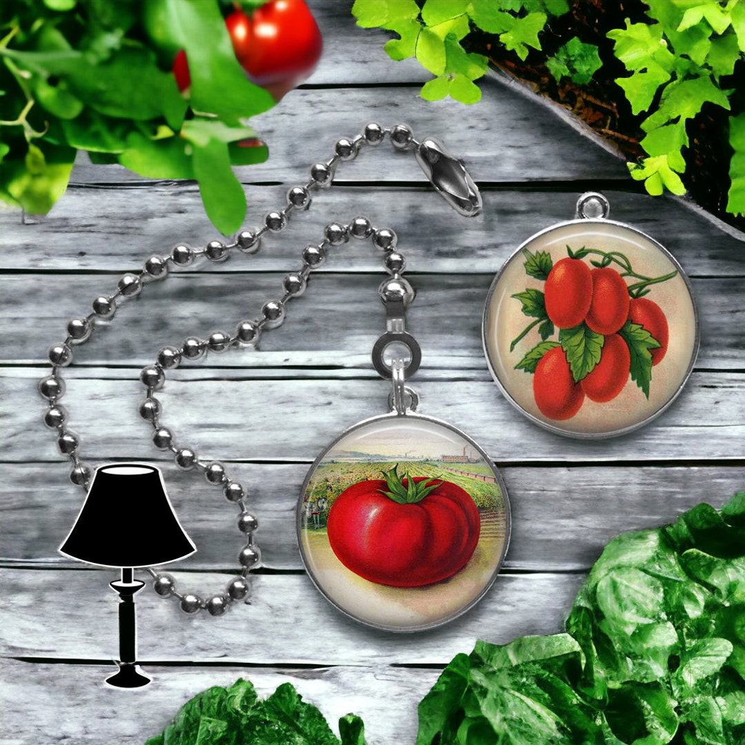Tomato Fan or Lamp Pull Chain: Vintage Seed Packet Art, Gardener Gift ...