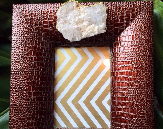 Impressive Crocodile Embossed 5"x7" Photo Frame With Large Gilded ...