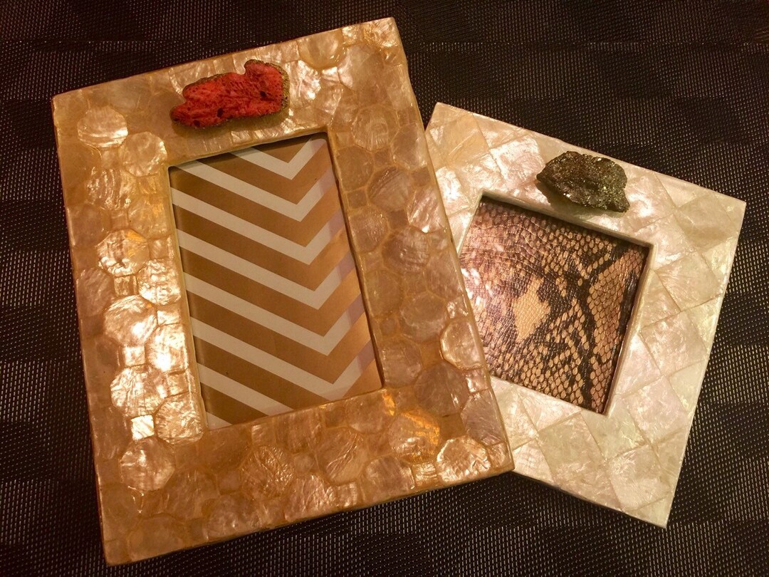 Shimmering Inlayed Capiz Shell Photo Frames With Choice of Gold Gilded ...