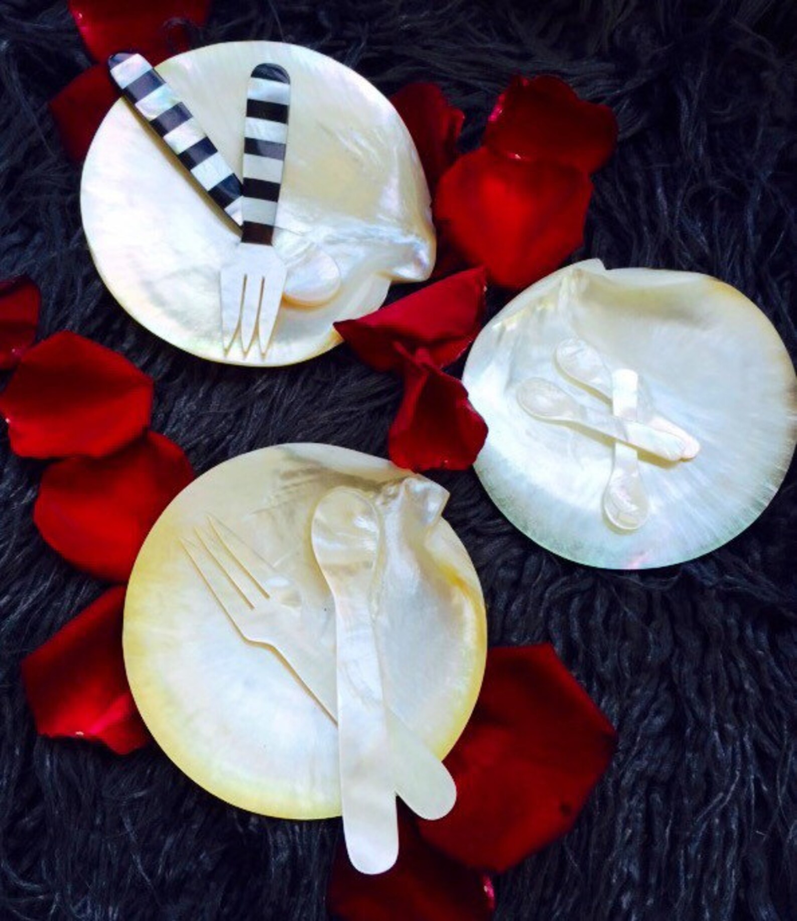 Mother-of-pearl Shell Utensils in Choice of Striped | Etsy