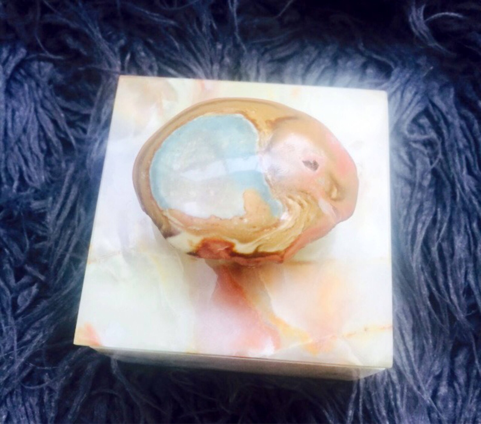 Semi-precious Onyx Cube Boxes With Elevated Rainbow Soapstone Handles ...