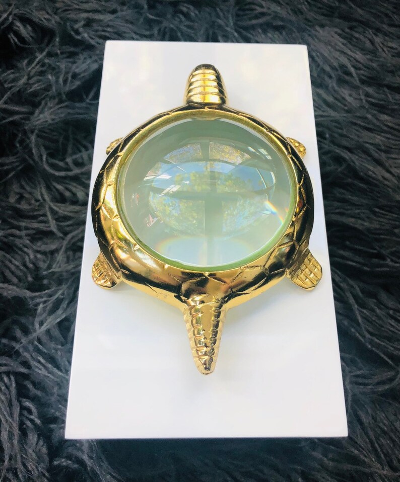 Black or White Lacquer Boxes with Metal Turtle Magnifying | Etsy