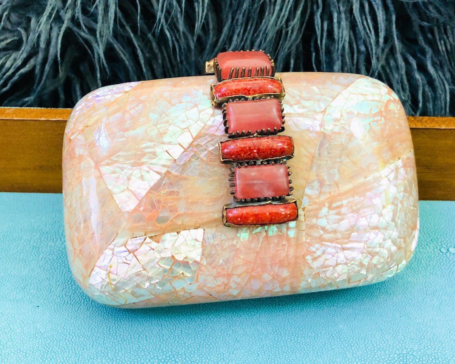 Pink Abalone Inlayed Clutch Purses With Gorgeous Carnelian | Etsy
