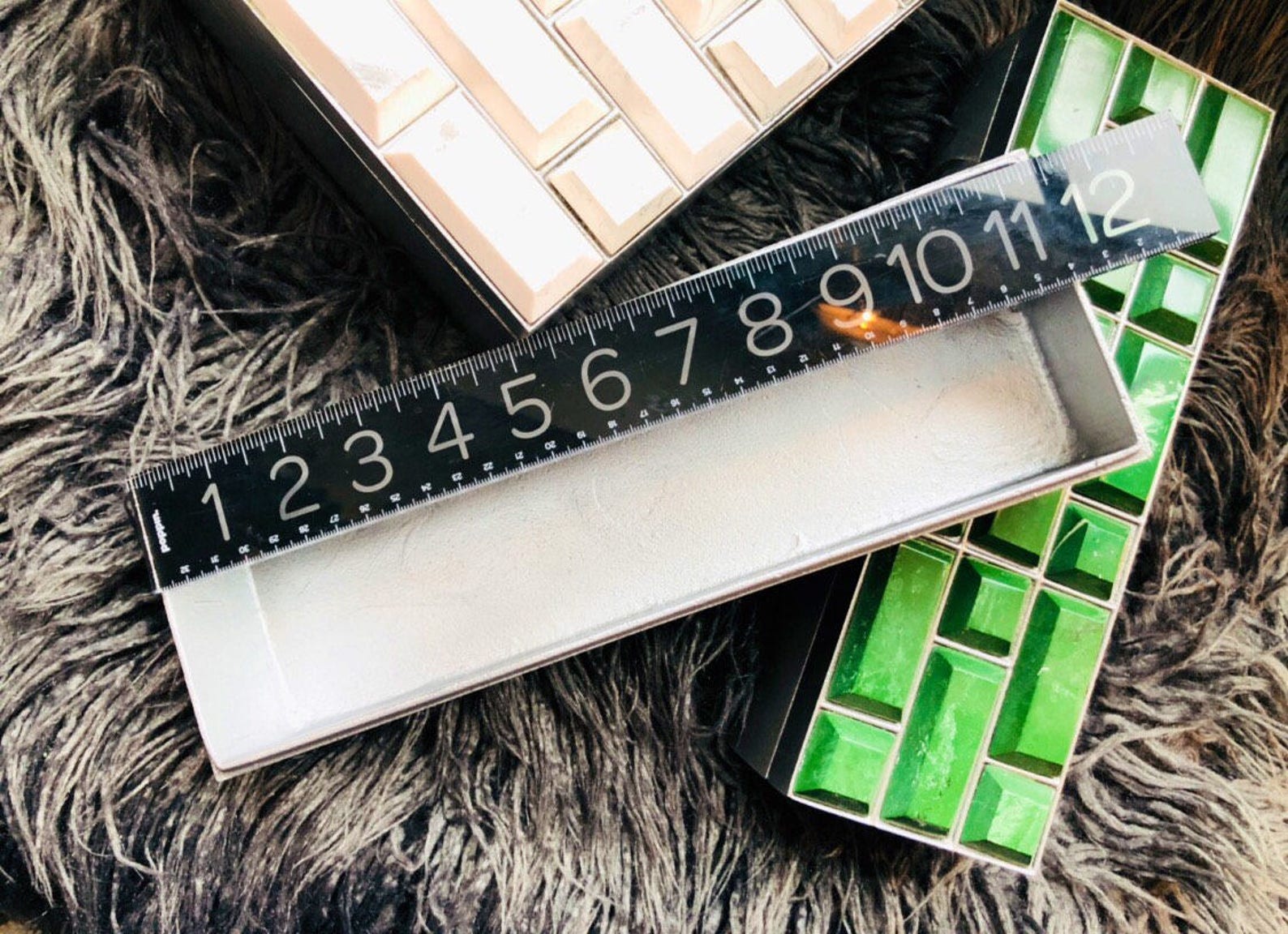 Striking Rectangular Pewter Boxes With Choice of Jade Green or Lapis ...