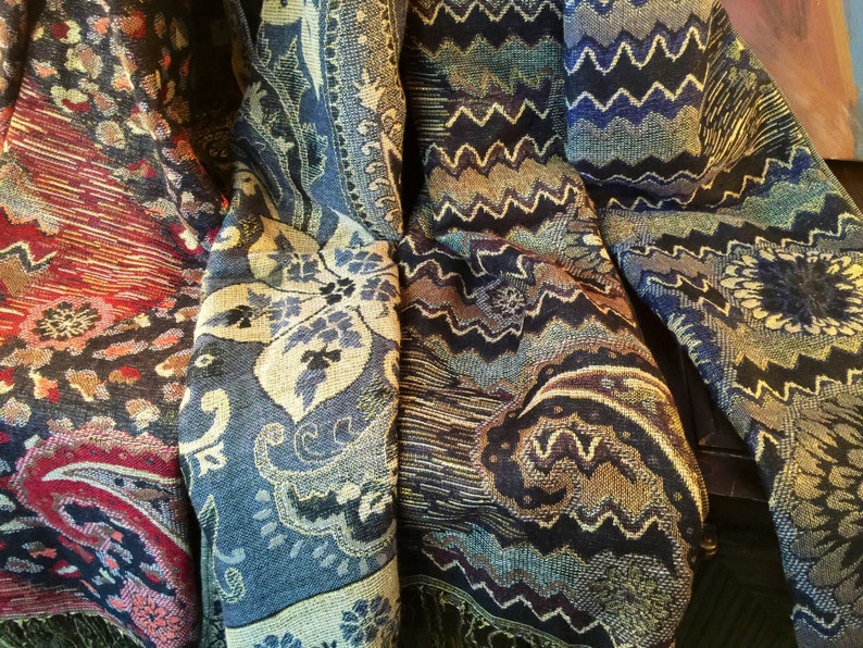 Choice of Gorgeous Pashmina Wool Patterned Boho Scarves With | Etsy