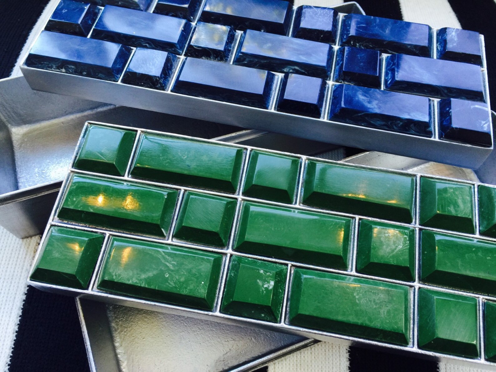 Striking Rectangular Pewter Boxes With Choice of Jade Green or - Etsy