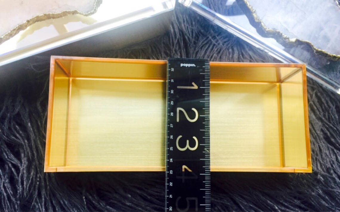 Modern Golden Lucite Boxes With Gorgeous Gold-gilded Rose - Etsy