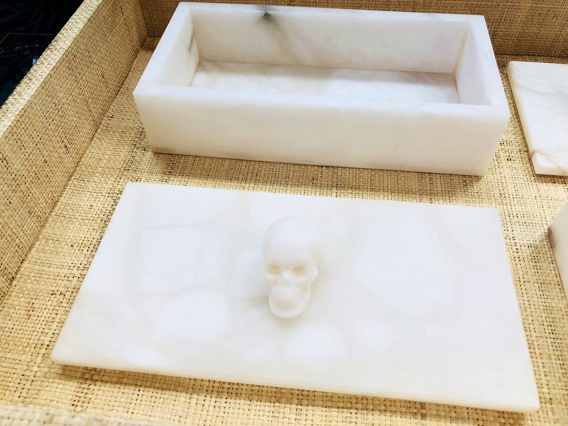 Elegant Handcarved Italian Alabaster Boxes With Intricate - Etsy