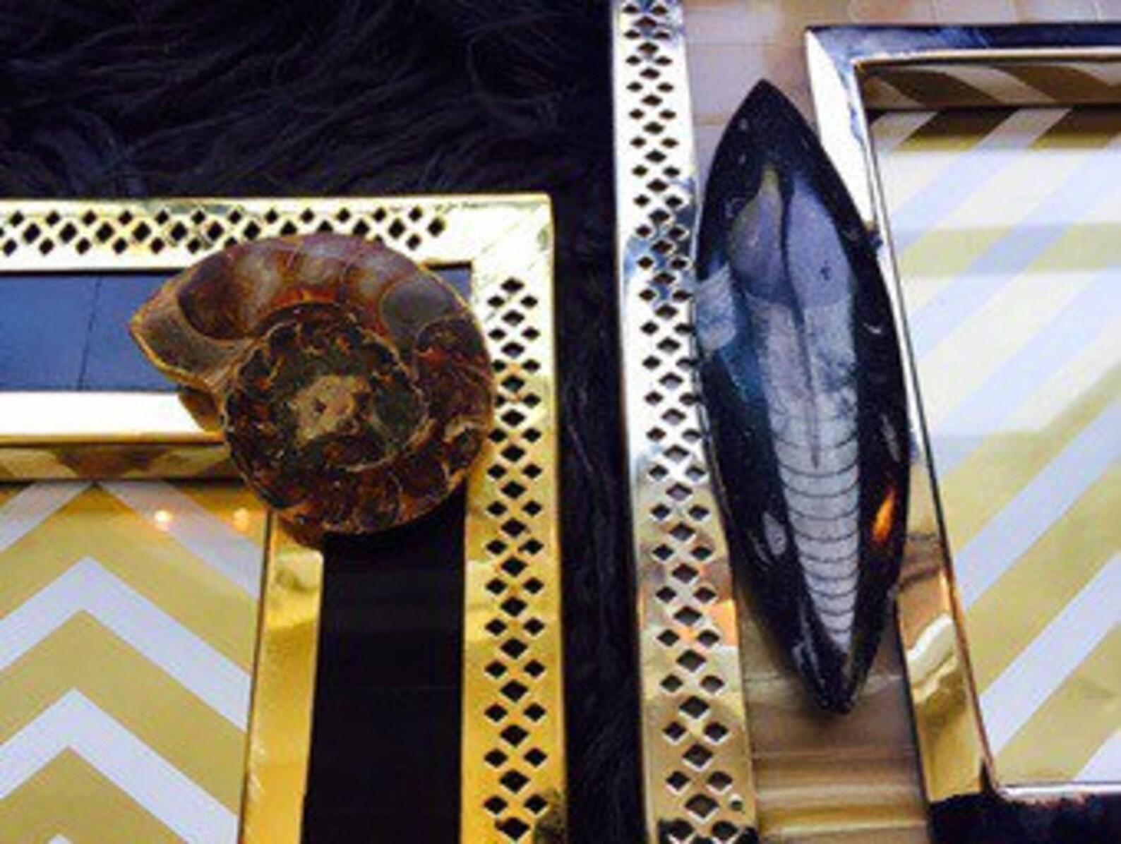 Photo Frames With Inlayed Horn Tiles Chic Filagree Metal - Etsy