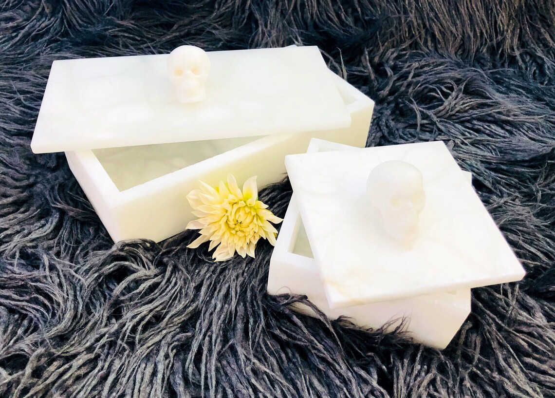 Elegant Handcarved Italian Alabaster Boxes With Intricate - Etsy