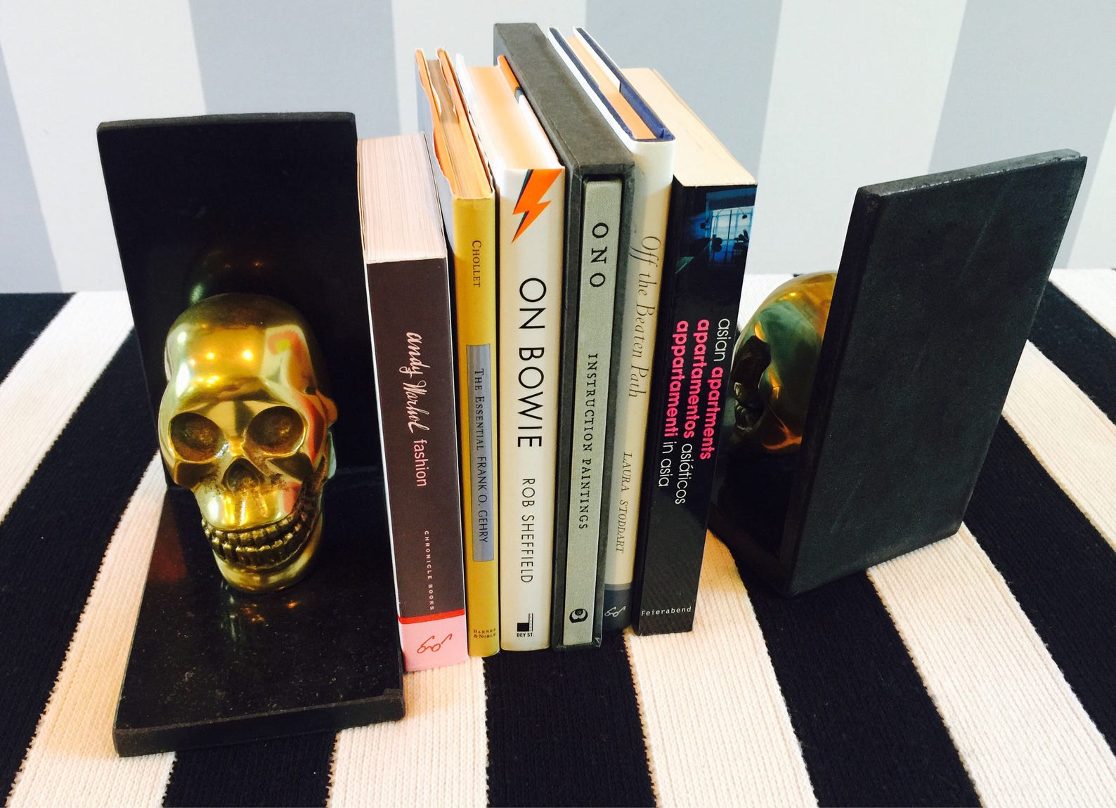 Brass Skull Bookends With Sparkling Black Marble Frames. - Etsy