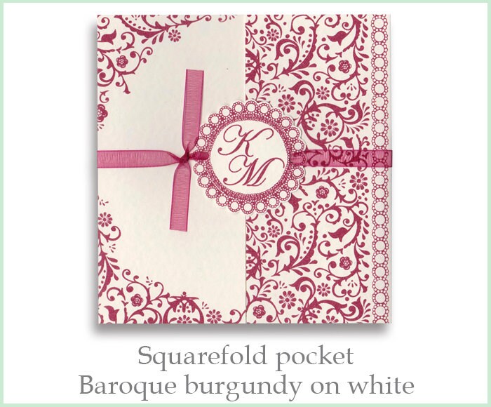 Textures Squarefold Pocket Wedding Invitation Sample - Etsy