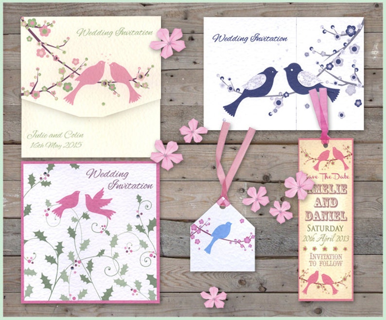 Love Doves Decorative Birds With Branches of Cherry Blossom Wedding ...