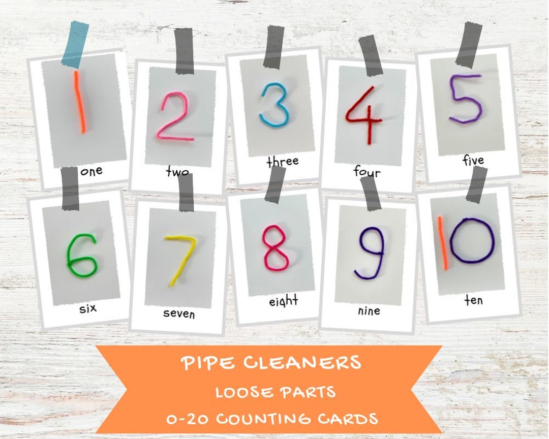 Loose Parts Cards,pipe Cleaner Patterns, 0-20 Counting Practices ...