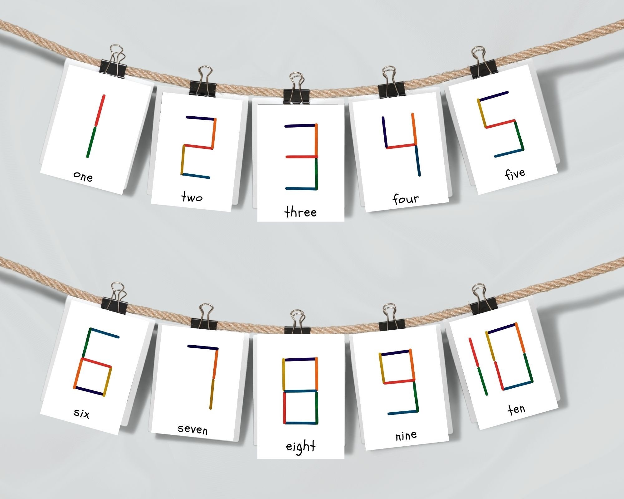 Loose Parts Card,popsicle Stick Patterns, Alphabet A-Z Cards, 1-10 ...