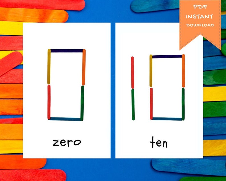 Loose Parts Card,popsicle Stick Patterns, Alphabet A-Z Cards, 1-10 ...