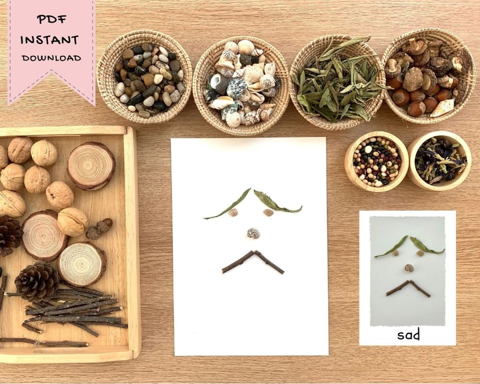 Natural Printable Emotion Flashcards | Montessori Learning, Natural ...