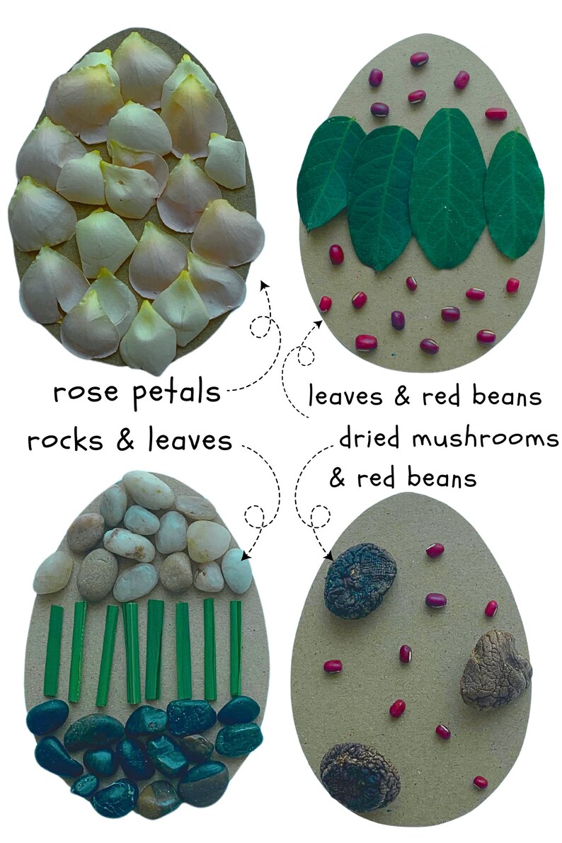 Nature Easter Eggs Loose Parts Matching Game 20 Differents Real Picture ...