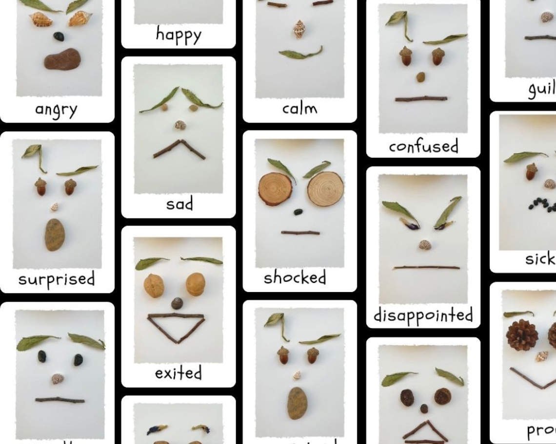 Emotion Flashcards | Feelings Flash Cards | Natural Loose Parts Cards ...