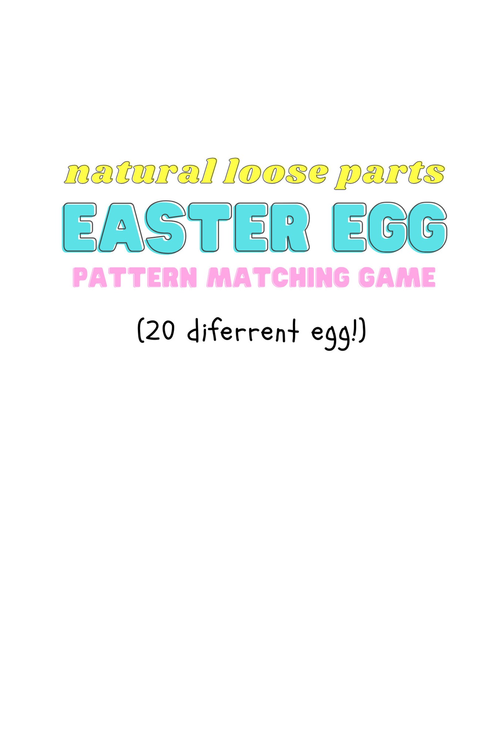 Nature Easter Eggs Loose Parts Matching Game 20 Differents Real Picture ...
