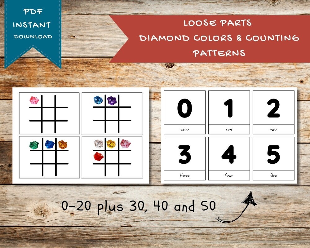 Loose Parts Cards,diamond Pattern Practices, Color Sorting Pattern, 1 ...