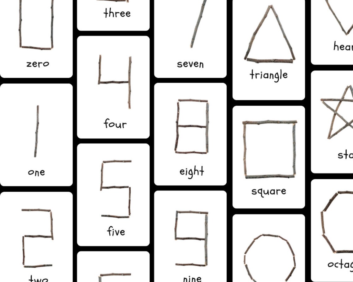Loose Parts Card, Wood Stick Math Cards, Nature Loose Parts, Montessori ...