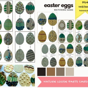 Nature Easter Eggs Loose Parts Matching Game 20 Differents Real Picture ...