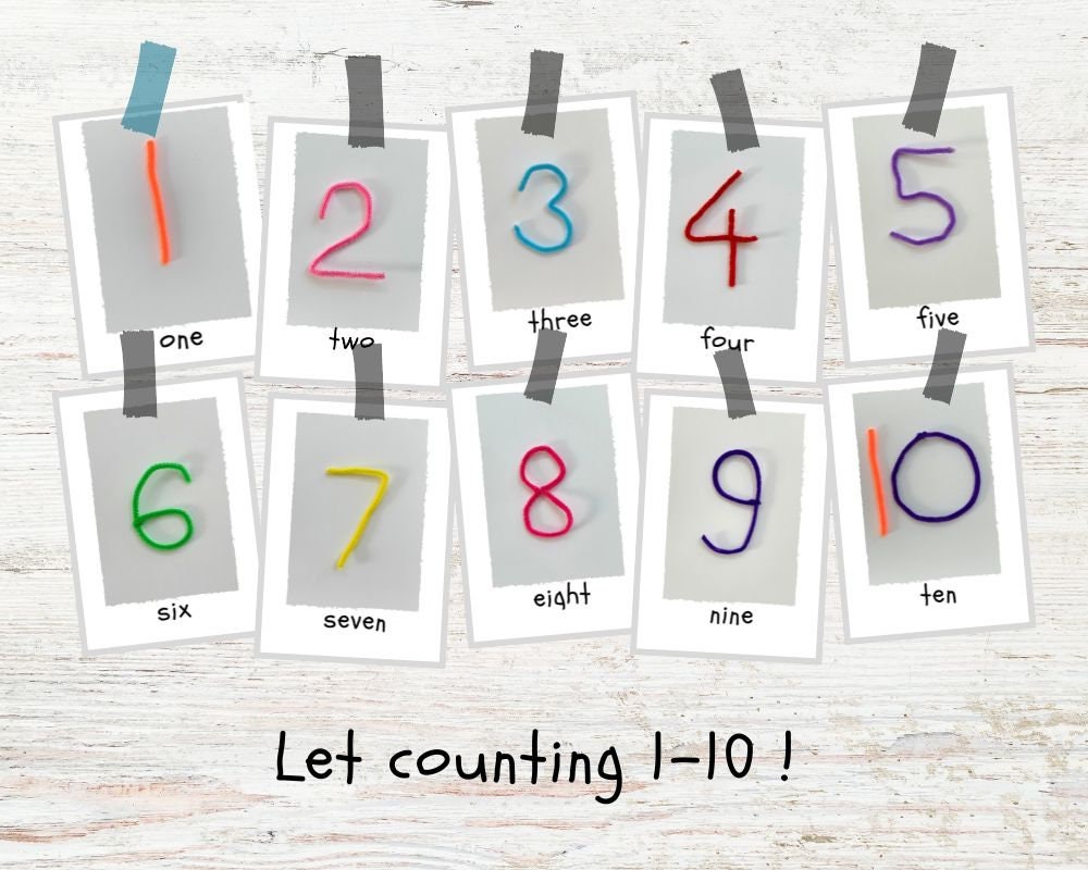 Loose Parts Cards,pipe Cleaner Patterns, 0-20 Counting Practices ...