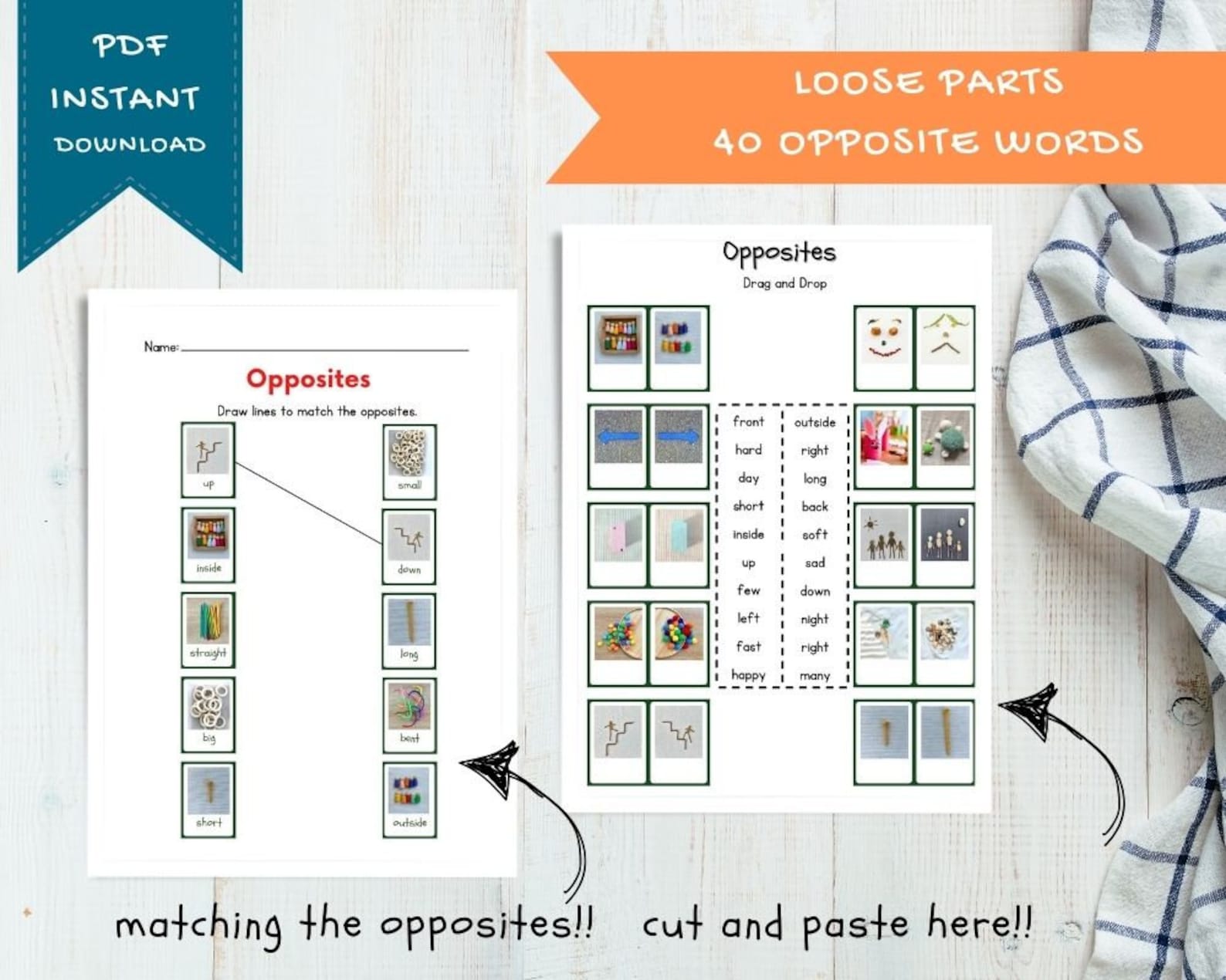40 Opposite Flashcards | Oposite 3 Parts Cards | Loose Parts Cards ...