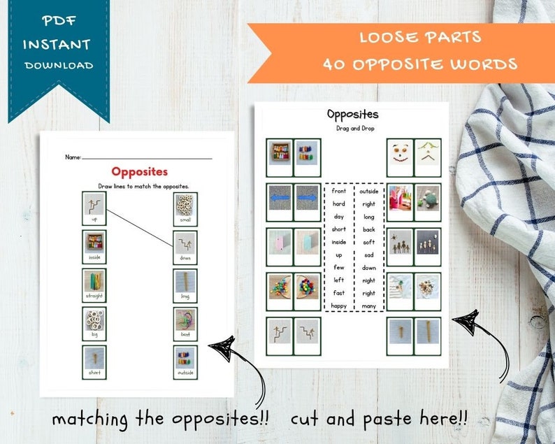 40 Opposite Flashcards | Oposite 3 Parts Cards | Loose Parts Cards ...
