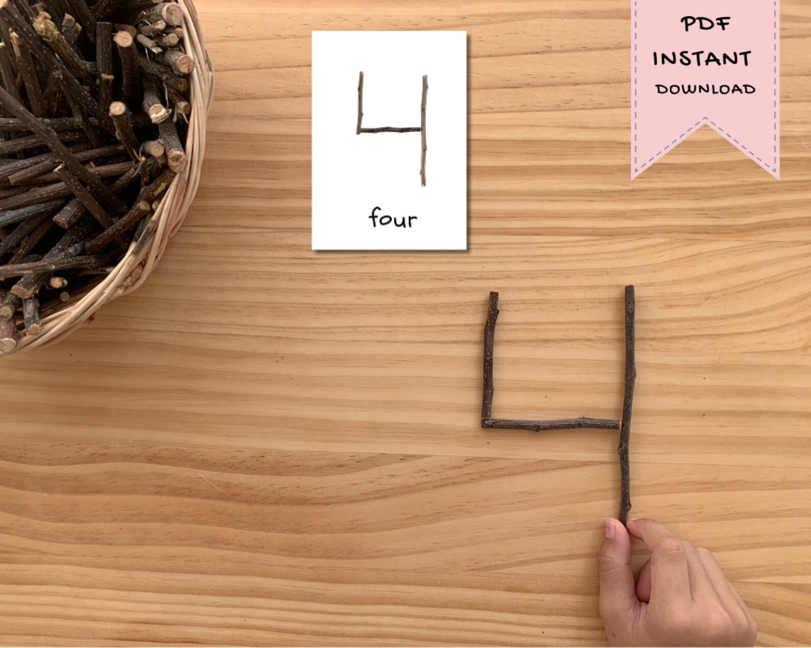 Loose Parts Card, Wood Stick Math Cards, Nature Loose Parts, Montessori ...