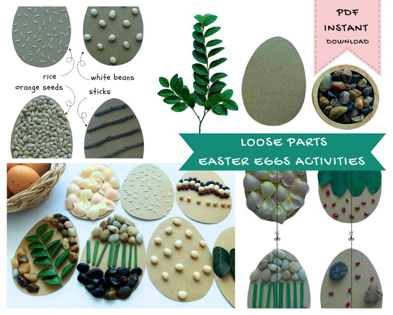 Nature Easter Eggs Matching Game, Montessori Pattern Cards (digital ...