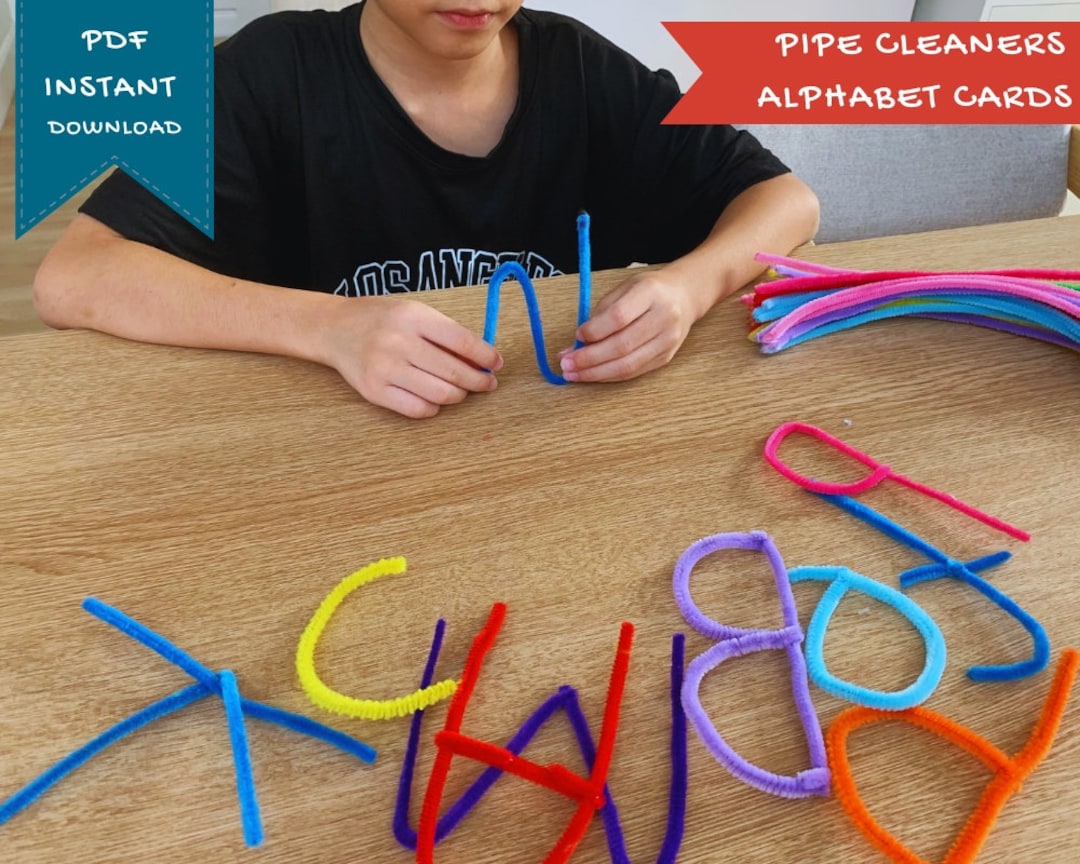 Loose Parts Cards,pipe Cleaner Patterns, Alphabet Aa-zz Cards, Reggio ...