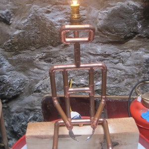 Lamp Copper Pipe Robot Figure - Etsy