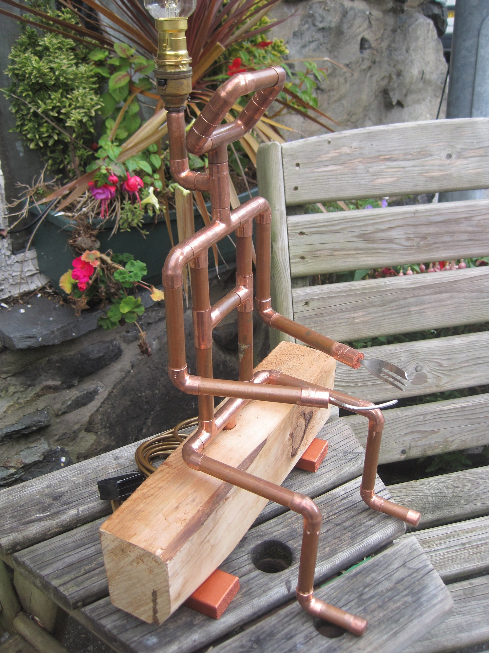 Lamp Copper Pipe Robot Figure - Etsy