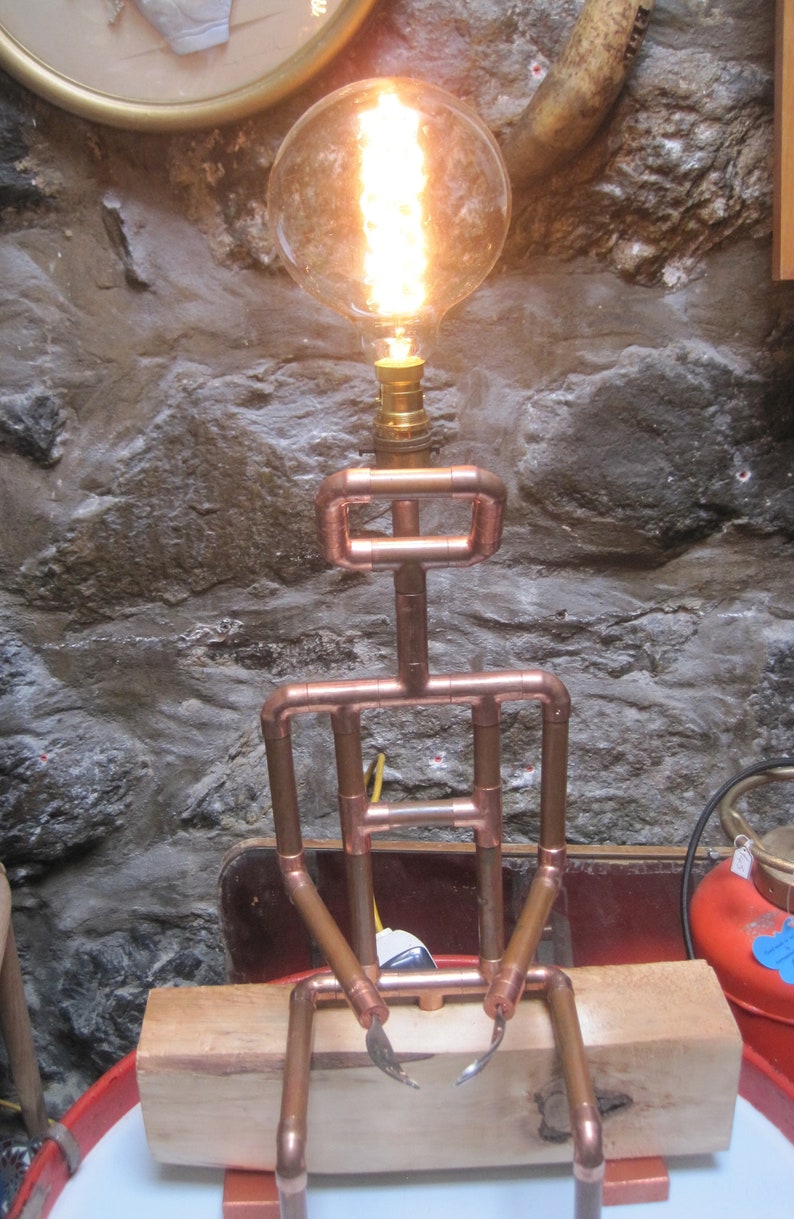 Lamp Copper Pipe Robot Figure - Etsy