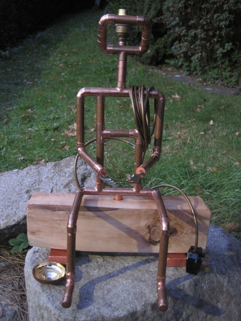 Lamp Copper Pipe Robot Figure - Etsy