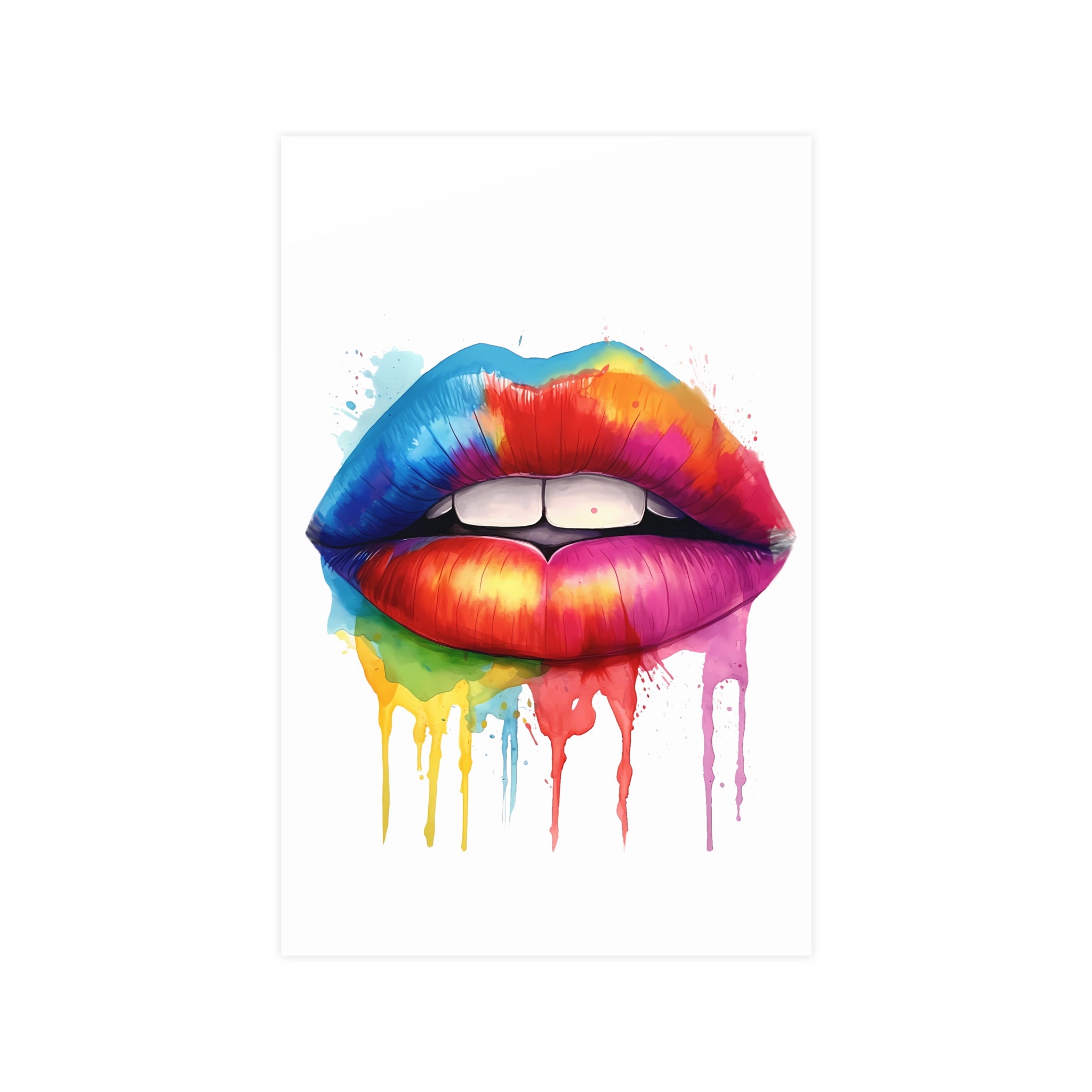 Expressive Lips Painting Poster - Etsy