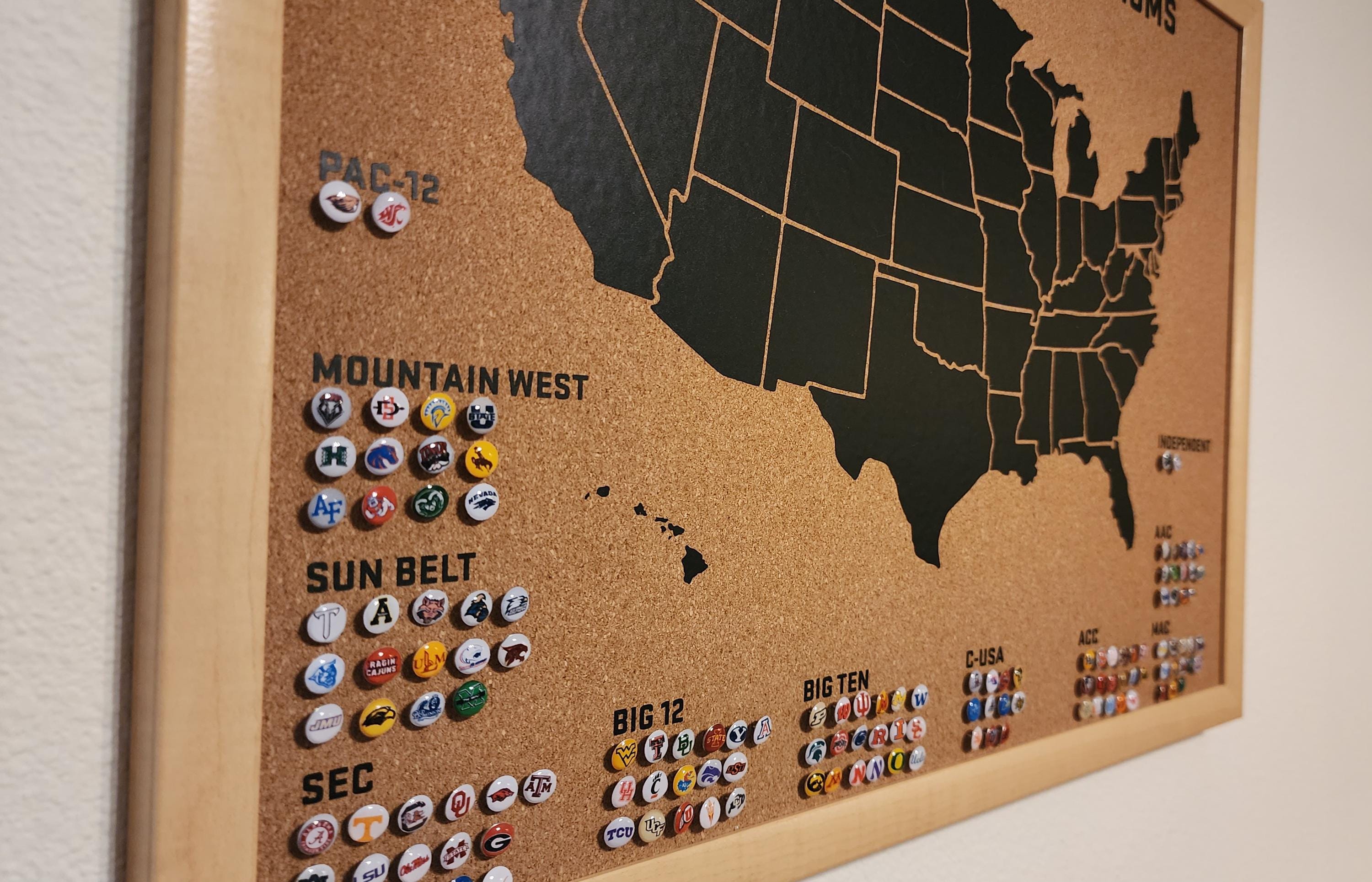 Ready-made College Football Map (bucket List of Stadiums) - Etsy