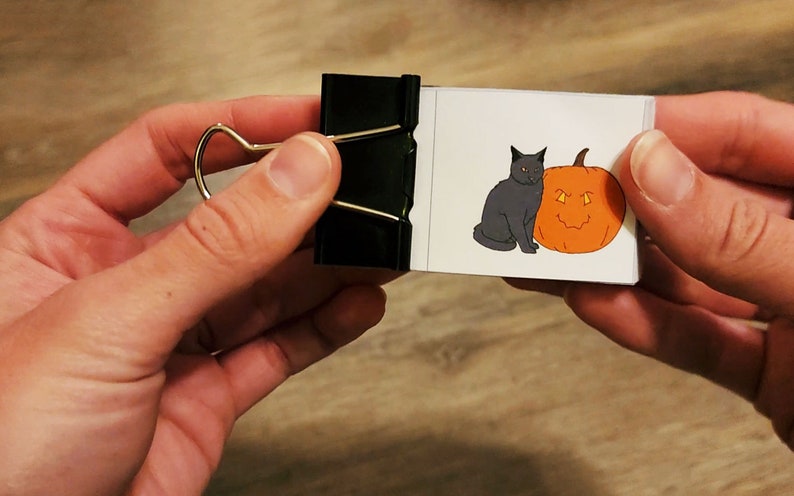 Cat and Pumpkin - Printable Flipbook (animated by Rigmarolehm) - Etsy