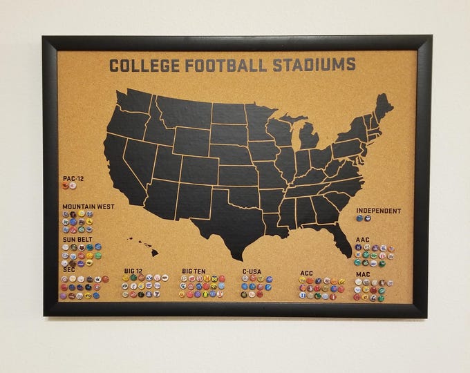 DIY Kit - College Football Map (bucket List of Stadiums) - Etsy