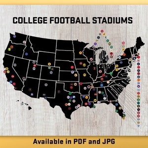 Printable College Football Stadium Map Digital Download - Etsy