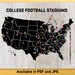 Printable College Football Stadium Map Digital Download - Etsy Canada