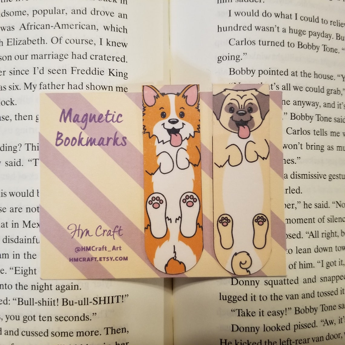 Corgi and Pug Dogs - Magnetic Bookmarks (pack of 2) - Etsy