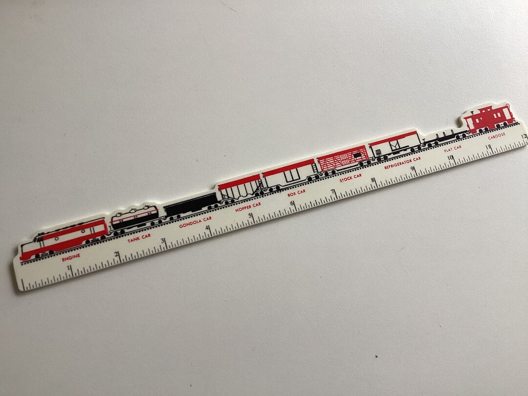 RARE and Vintage Plastic Train Ruler Collectible Train Ruler - Etsy